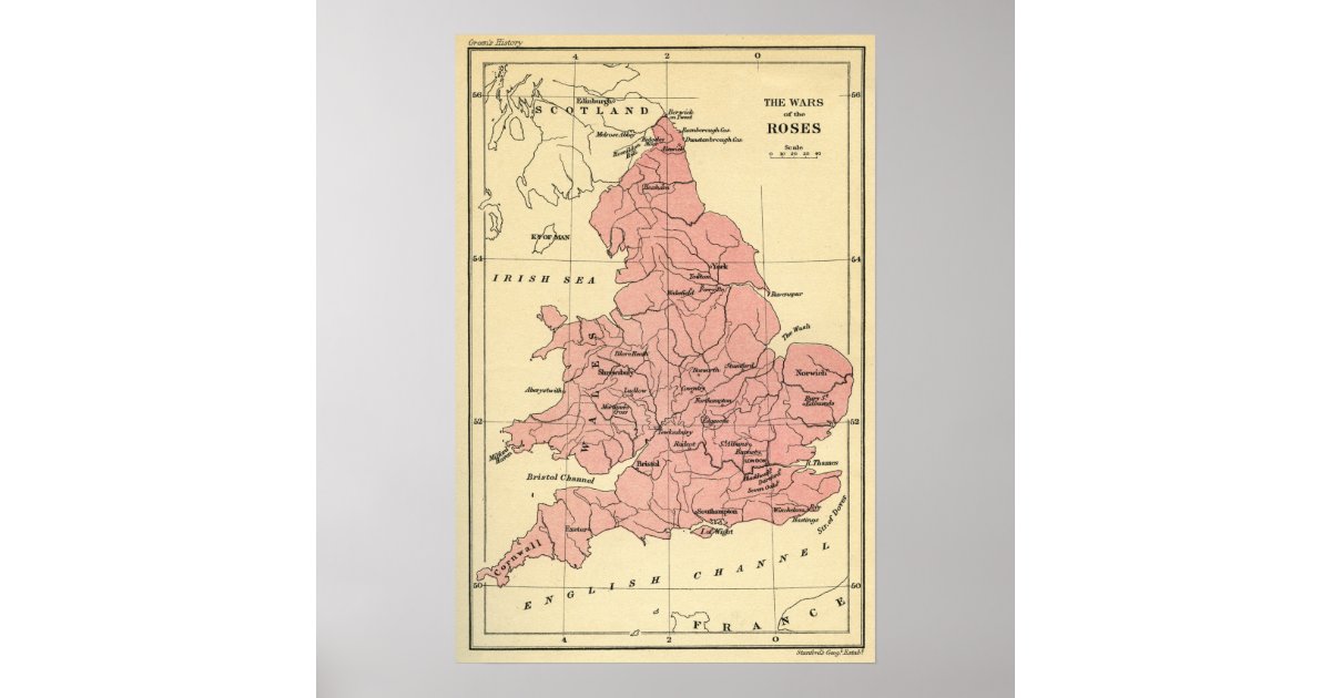 Map of the War of the Roses Poster | Zazzle