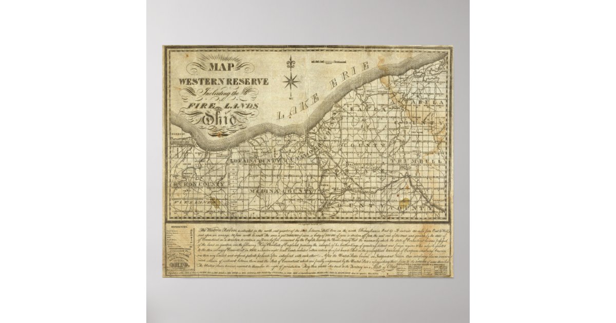 Map of The Western Reserve Poster | Zazzle