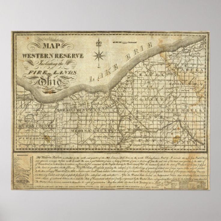 Map of The Western Reserve Poster | Zazzle
