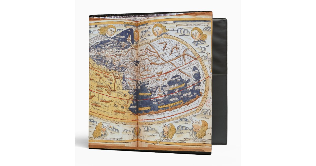 Map of the world, 1486 3 ring binder | Zazzle