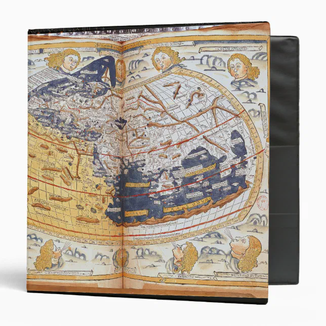 Map of the world, 1486 3 ring binder | Zazzle
