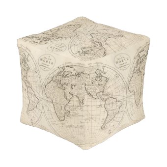 Map of the World 2 Pouf | Zazzle