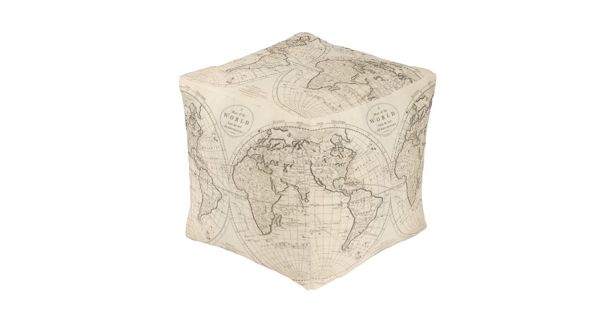 Map of the World 2 Pouf | Zazzle