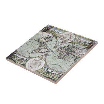 Map of the world ceramic tile | Zazzle