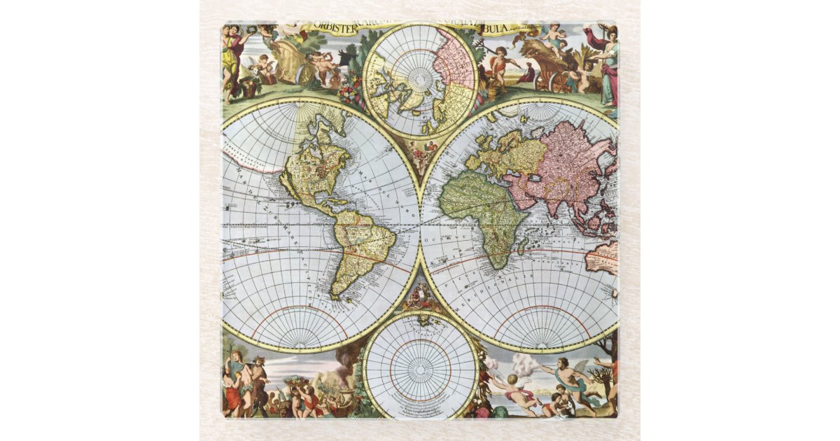 Map of the World Glass Coaster | Zazzle