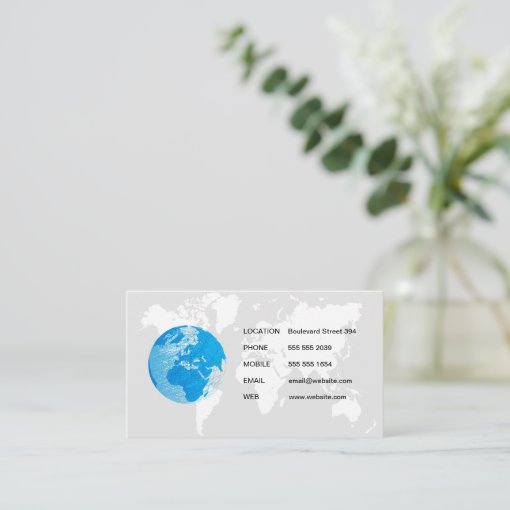 Map of the World / Globe Business Card | Zazzle