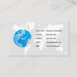 Map of the World / Globe Business Card | Zazzle