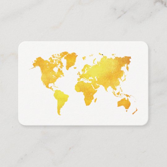 Map of the World (Gold) Business Card | Zazzle.com