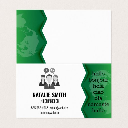 Map of the World | Interpreter Languages Business Card | Zazzle