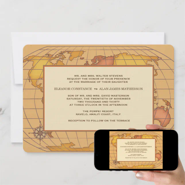 Map of the World Invitation | Zazzle
