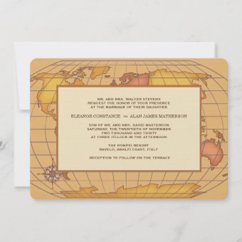 Map of the World Invitation | Zazzle