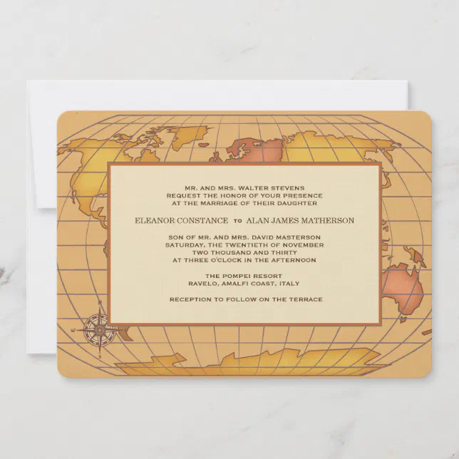 Map of the World Invitation | Zazzle
