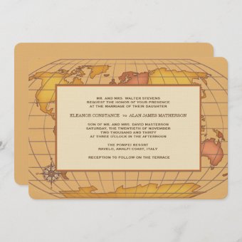 Map of the World Invitation | Zazzle