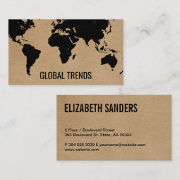 Map of the World | Natural 2 Business Card | Zazzle
