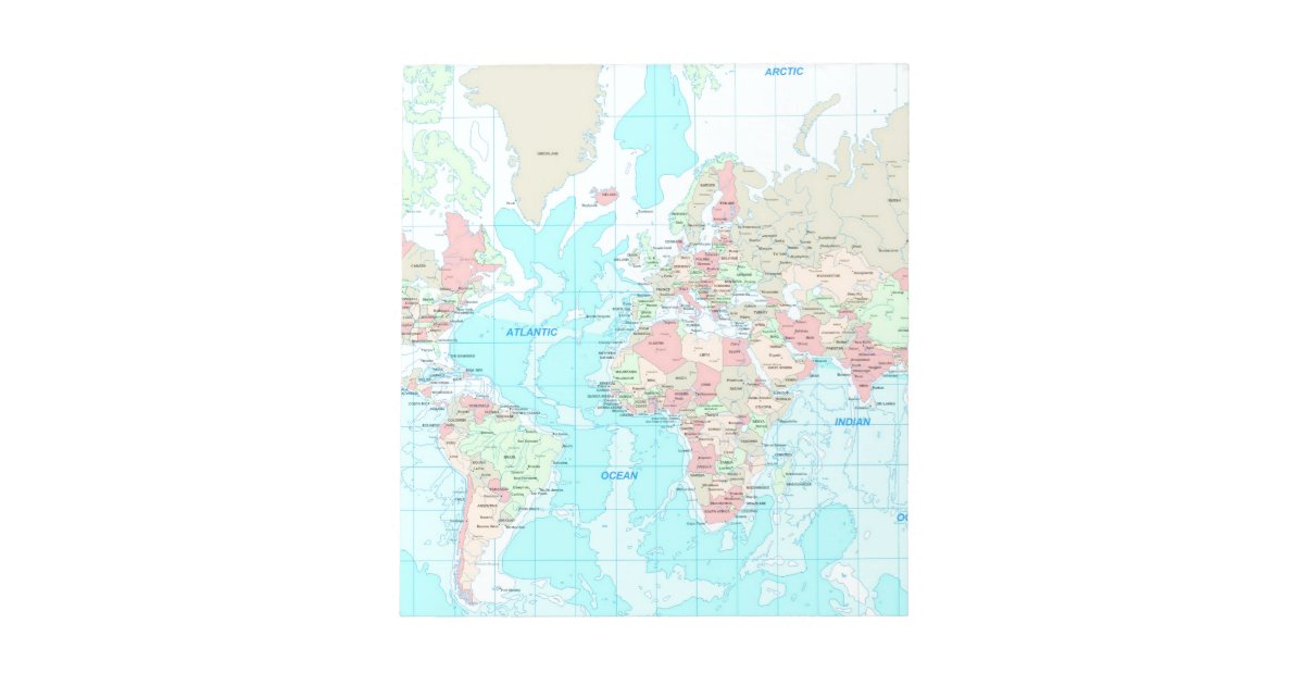 Map of the world notepad | Zazzle