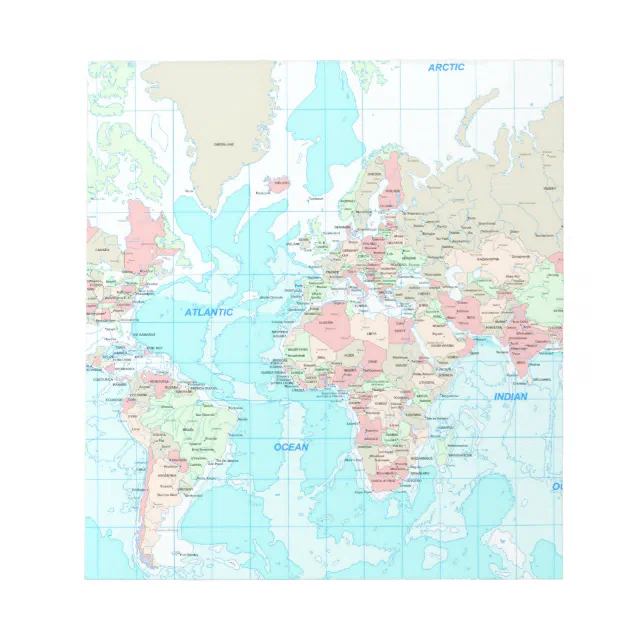 Map of the world notepad | Zazzle