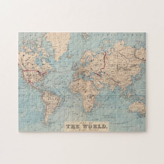 Map of the world on Mercator's projection Jigsaw Puzzle | Zazzle.com