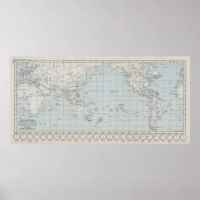 Map of the World on Mercator's Projection Poster | Zazzle