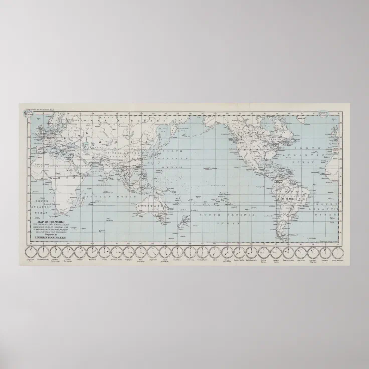 Map of the World on Mercator's Projection Poster | Zazzle