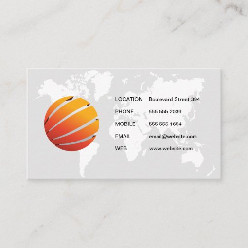 Map of the World / Stylized Global Icon Business Card | Zazzle
