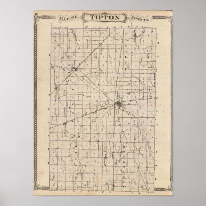 Map of Tipton County Poster | Zazzle.com