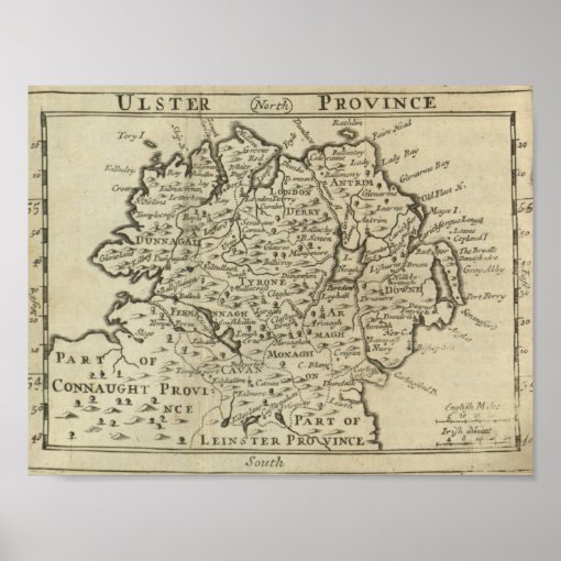 Map of Ulster Poster | Zazzle