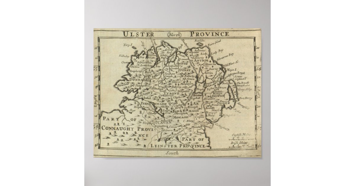 Map of Ulster Poster | Zazzle