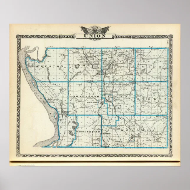 Map of Union County Poster | Zazzle