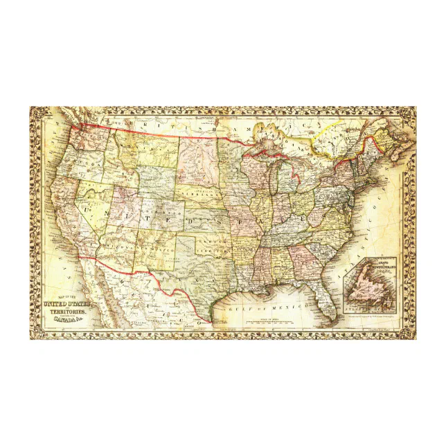 Map of United States of America Canvas Print | Zazzle
