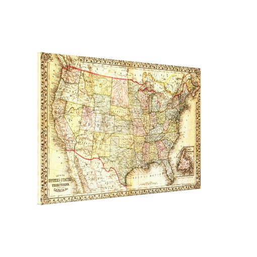 Map of United States of America Canvas Print | Zazzle