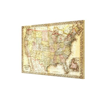 Map of United States of America Canvas Print | Zazzle