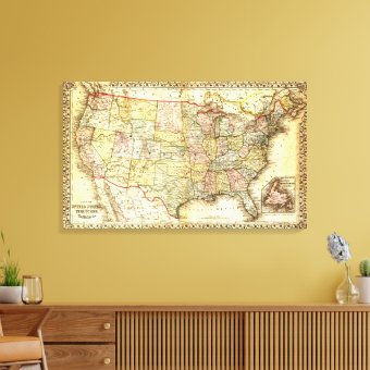 Map of United States of America Canvas Print | Zazzle