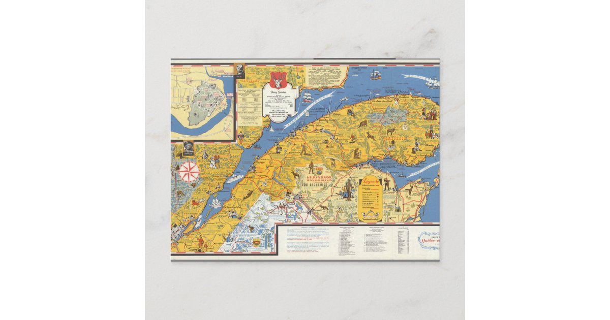 Map of Vacanes, Quebec, Gaspesie (Canada) Postcard | Zazzle