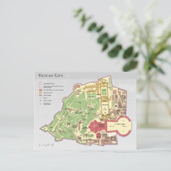 Map of Vatican City Postcard | Zazzle