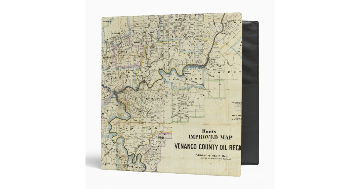 Map of Venango County Oil Regions 3 Ring Binder | Zazzle