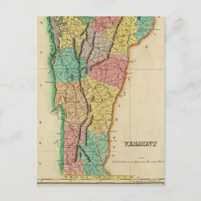 Map Of Vermont Postcard | Zazzle