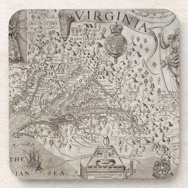 Map of Virginia, discovered and described by Capta Coaster | Zazzle