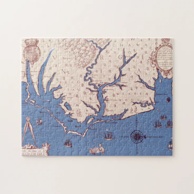 Map of Virginia Jigsaw Puzzle | Zazzle