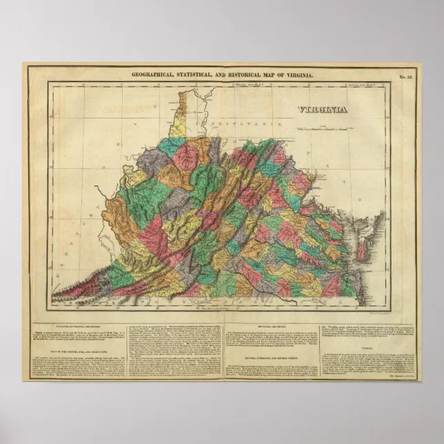 Map Of Virginia Poster | Zazzle