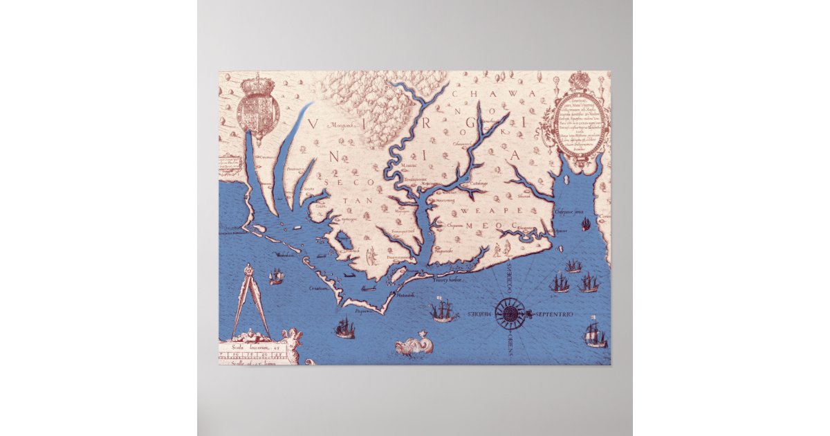 Map of Virginia Poster | Zazzle