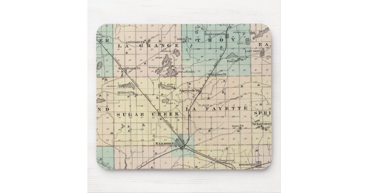 Map of Walworth County, State of Wisconsin Mouse Pad | Zazzle