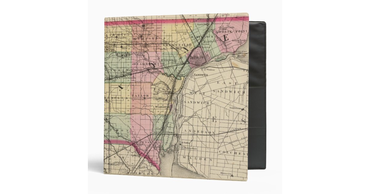 Map of Wayne County, Michigan Binder | Zazzle