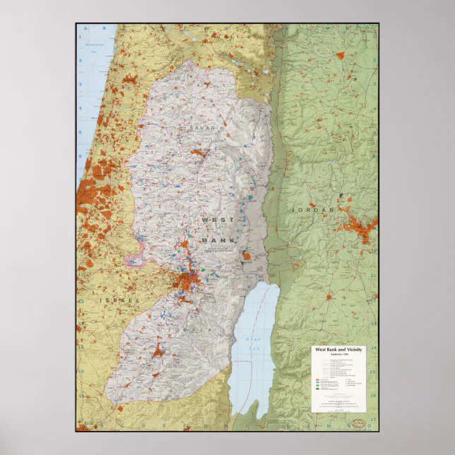 Map of West Bank and Vicinity (Sept. 1984) Poster | Zazzle