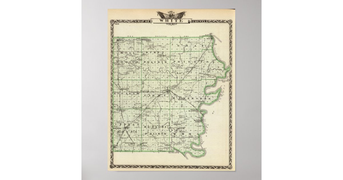 Map of White County Poster | Zazzle