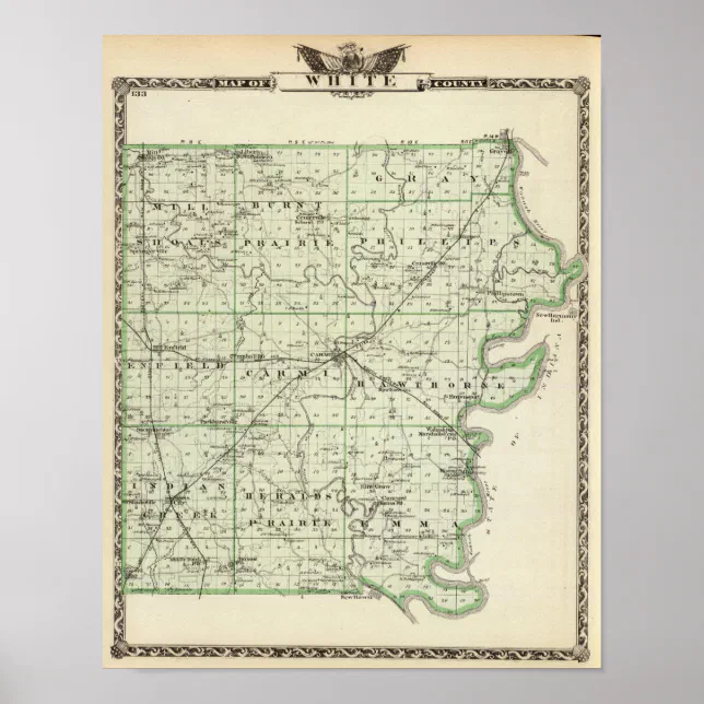 Map of White County Poster | Zazzle