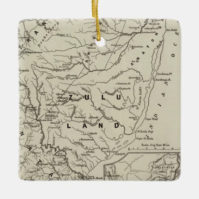 Map of Zululand with the Adjoining Frontiers Ceramic Ornament | Zazzle