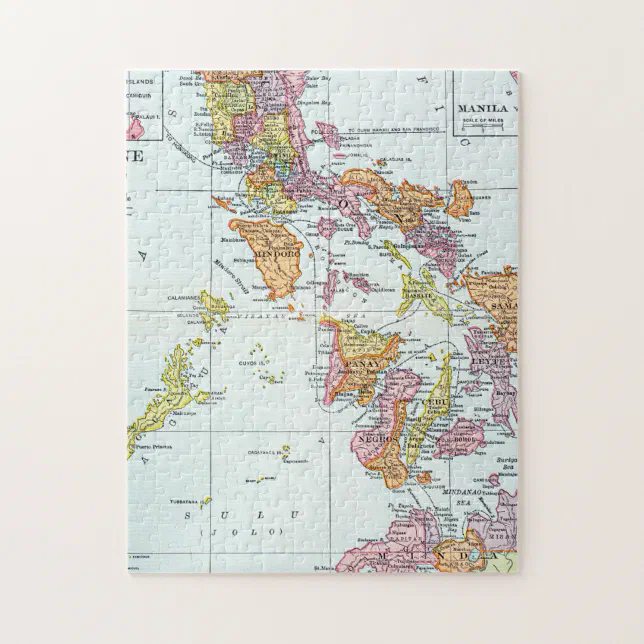 MAP: PHILIPPINES, 1905 JIGSAW PUZZLE | Zazzle