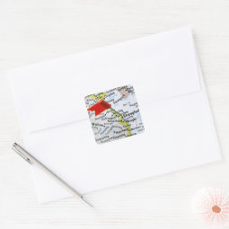 Map pin placed in Shanghai, China on map, Square Sticker | Zazzle