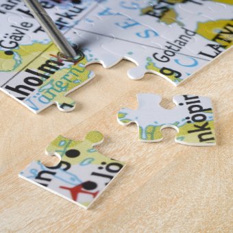 Map pin placed on Stockholm, Sweden on map, Jigsaw Puzzle | Zazzle