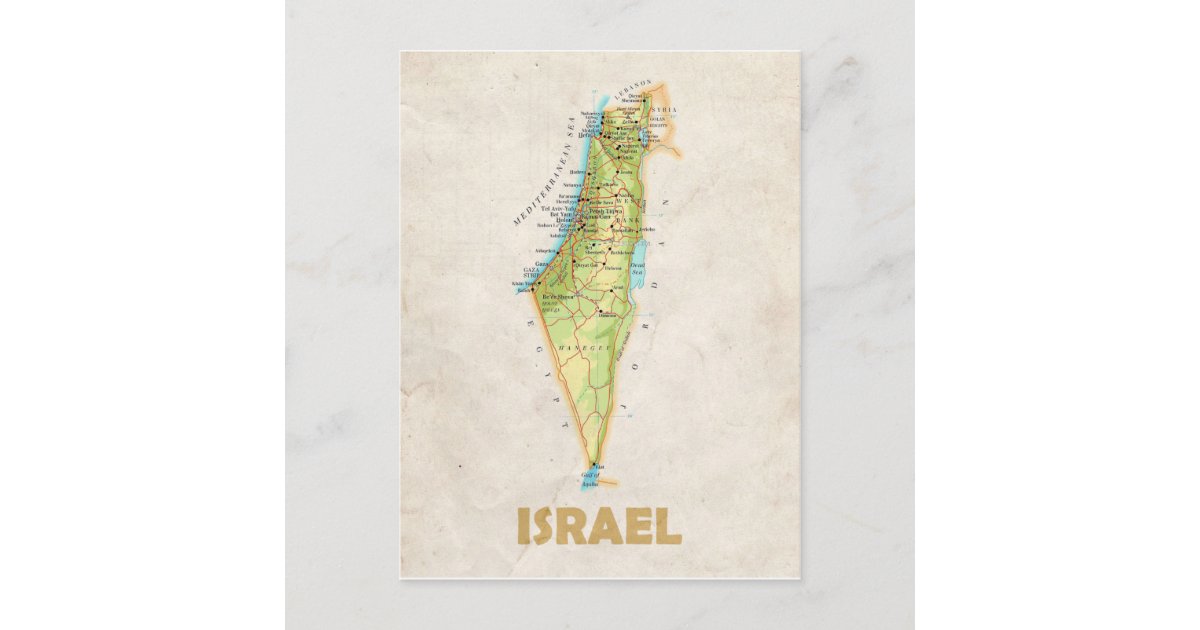 MAP POSTCARDS ♥ Israel | Zazzle
